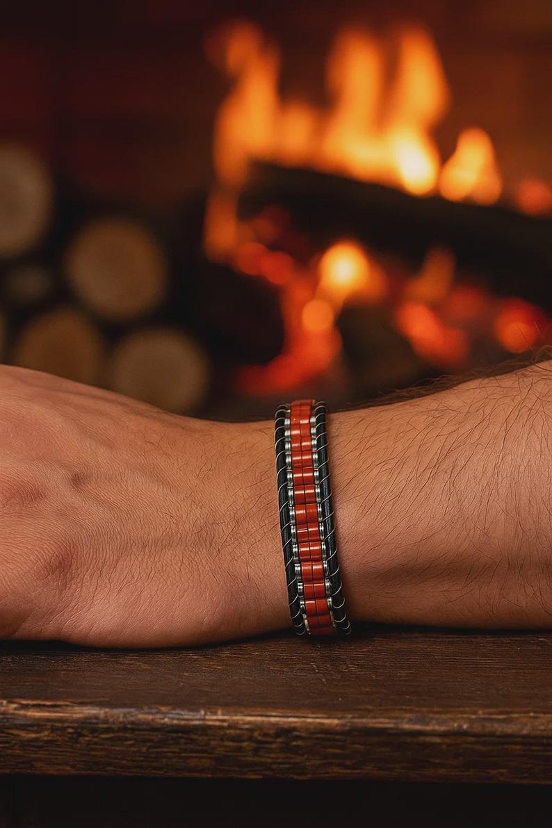 Red Jasper and Hematite Bracelet for Men – Natural Stone Protection ...