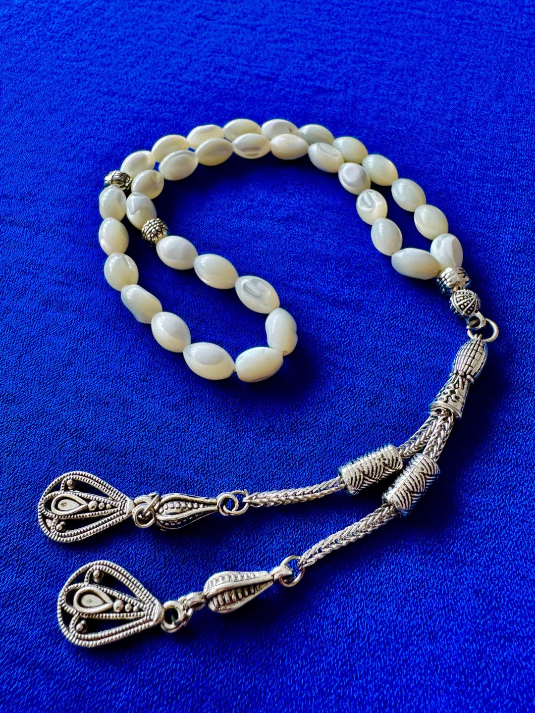 Pearl Sedef Stone Prayer Beads: Natural Misbaha Tasbeeh Rosary - Etsy