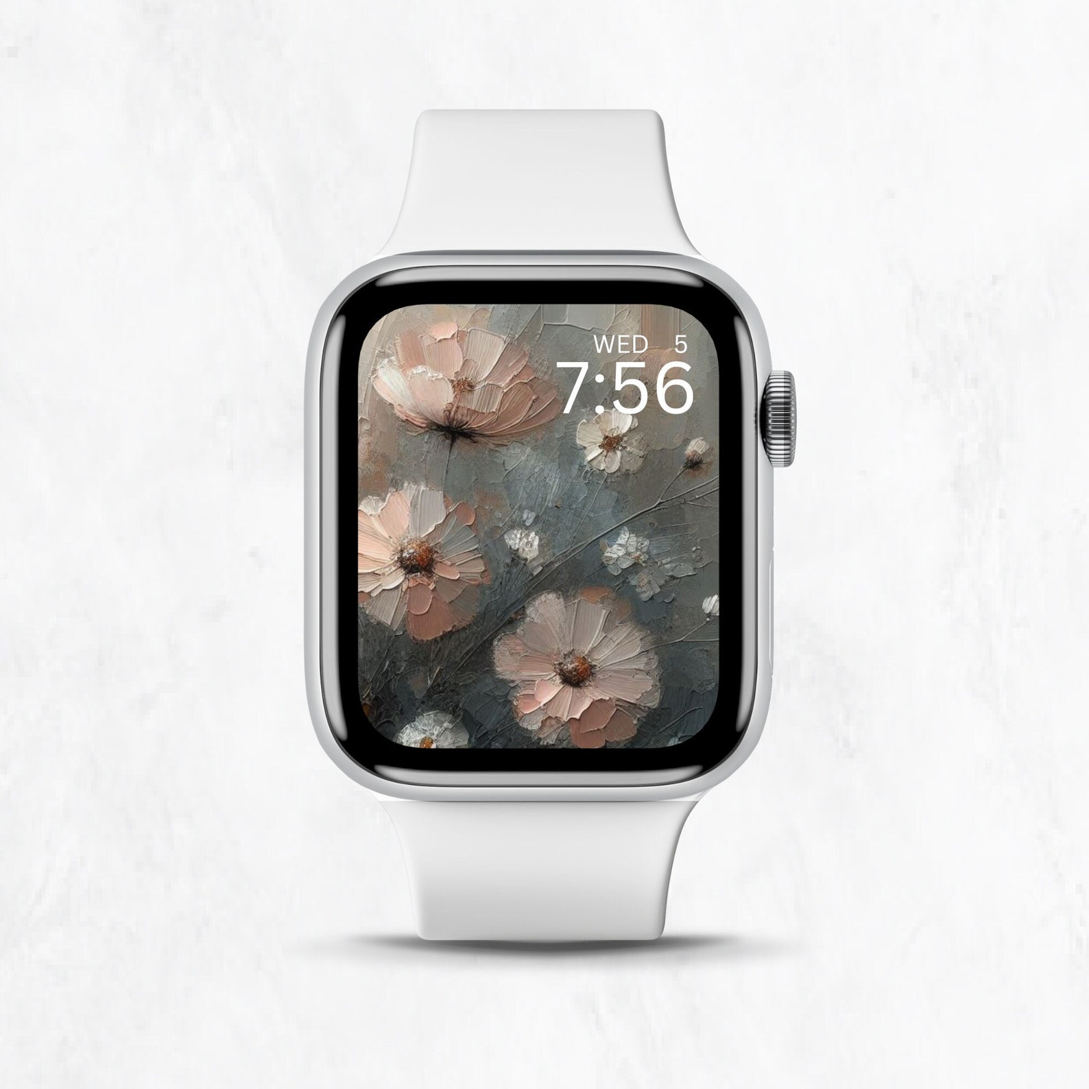 3D Floral Apple Watch Wallpaper, Minimal Watch Face, Neutral Watch ...