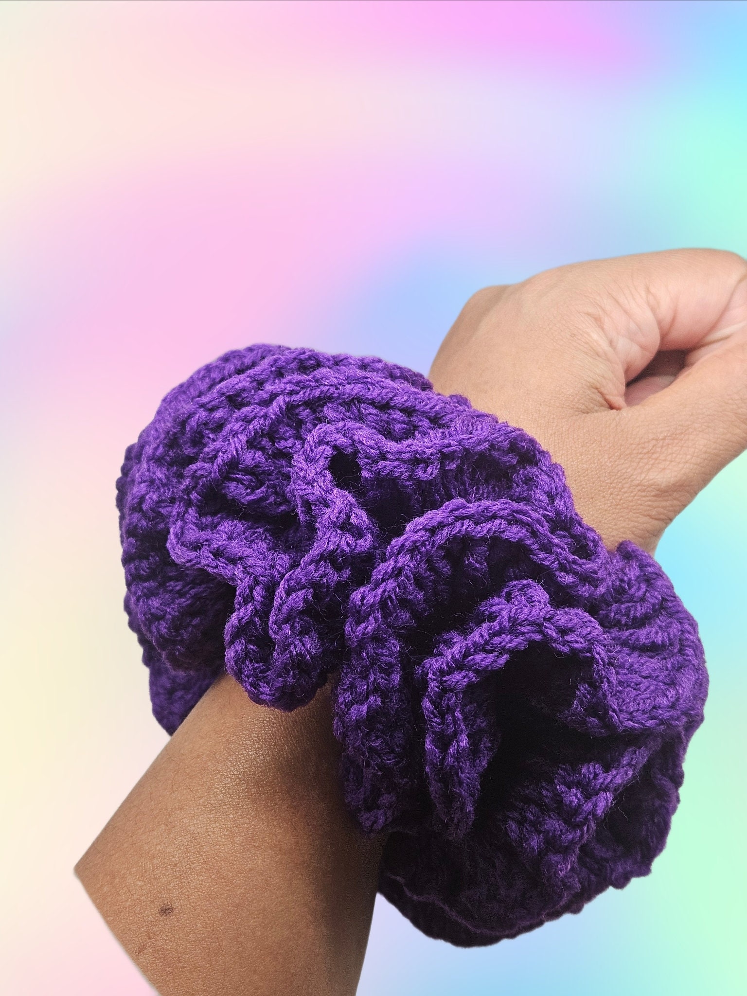 Jumbo Crochet Hair Scrunchie - Etsy