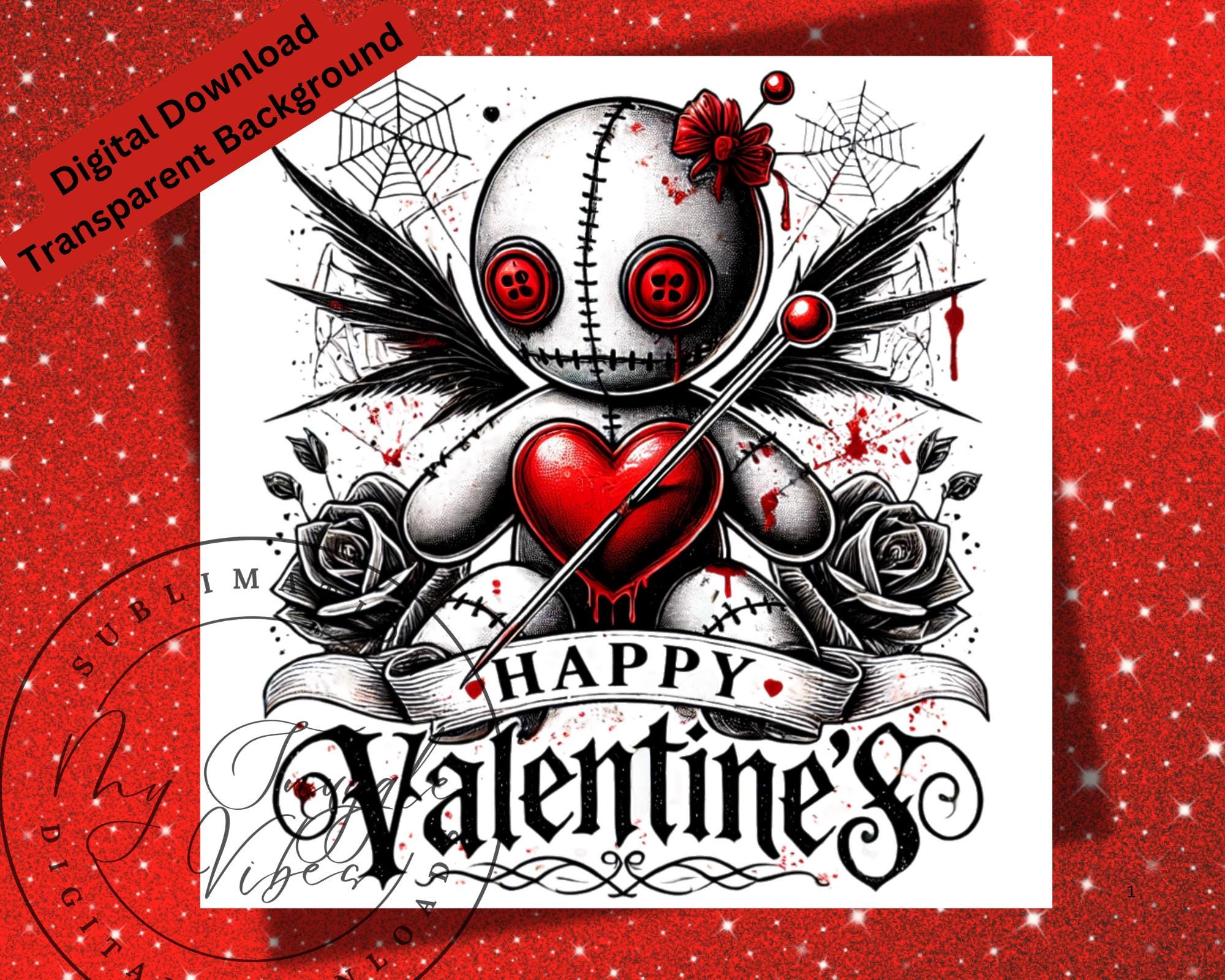 Anti Valentine Voodoo Doll PNG Digital Download, Snarky Goth Valentines ...