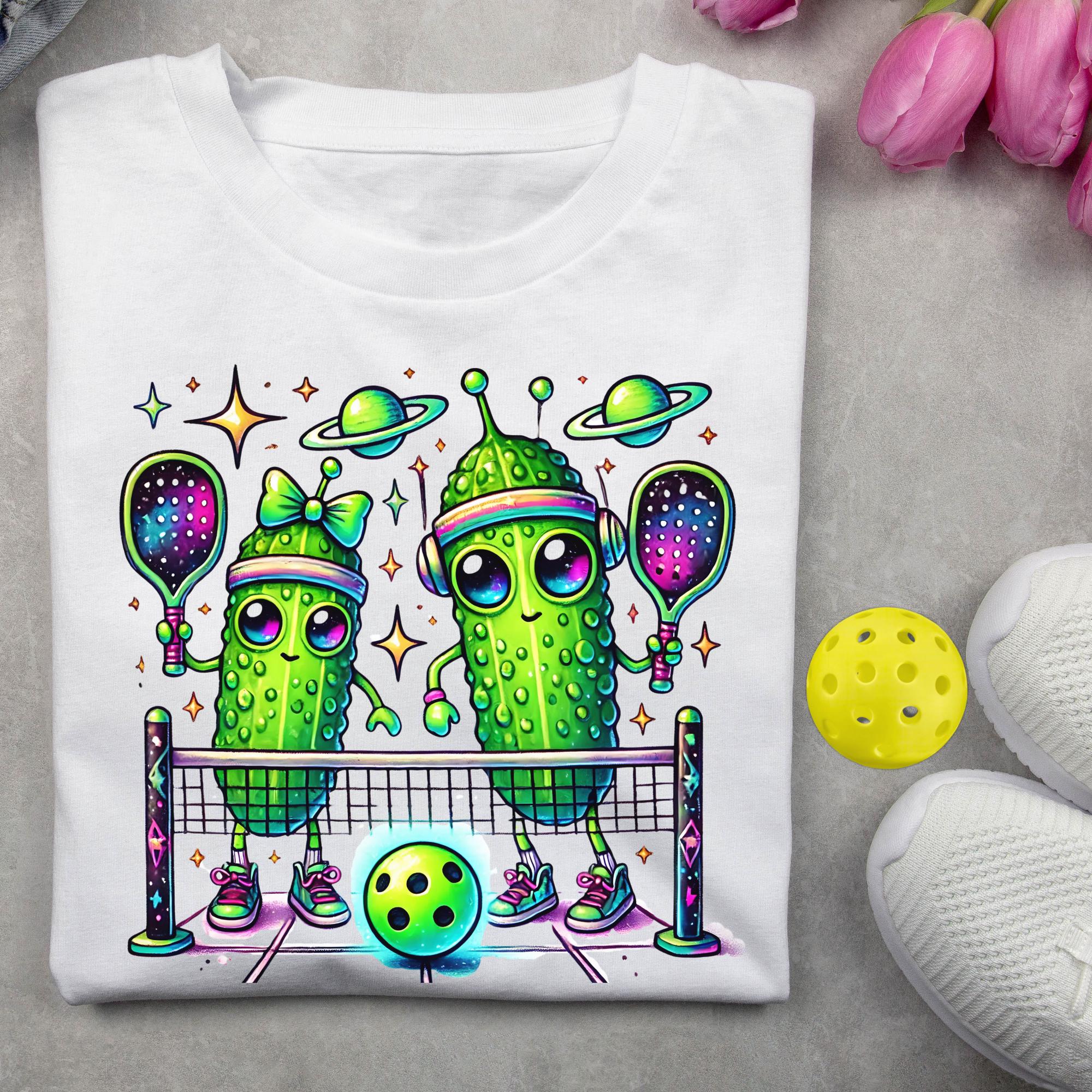 Alien Pickleball Clipart Set, Pickle Ballin' 5 PNG Designs Cute Pickle ...