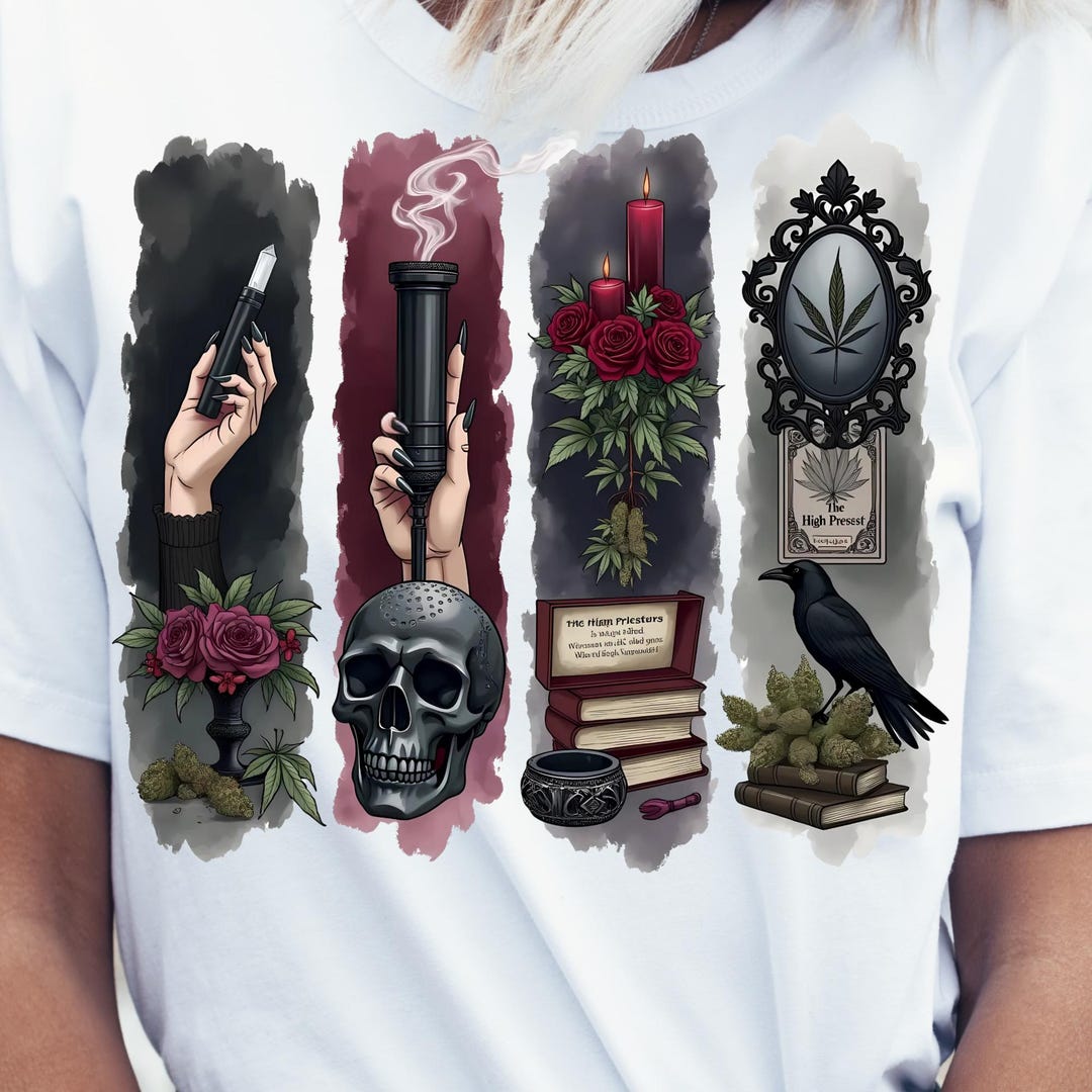 Gothic Witch Cannabis PNG Instant Download Only | Dark Aesthetic Weed ...