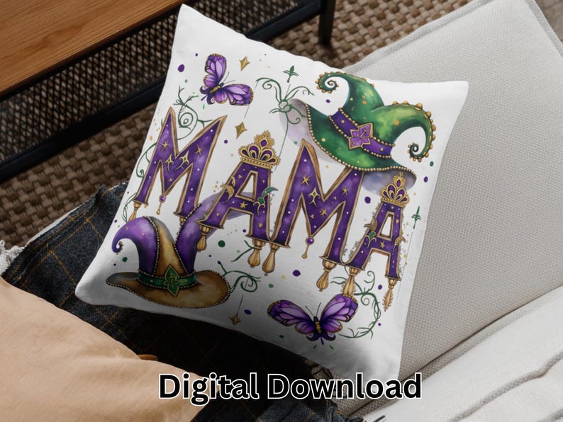 Mardi Gras Mama Clipart Bundle | 6 Piece Sublimation PNG | Mama Bear ...