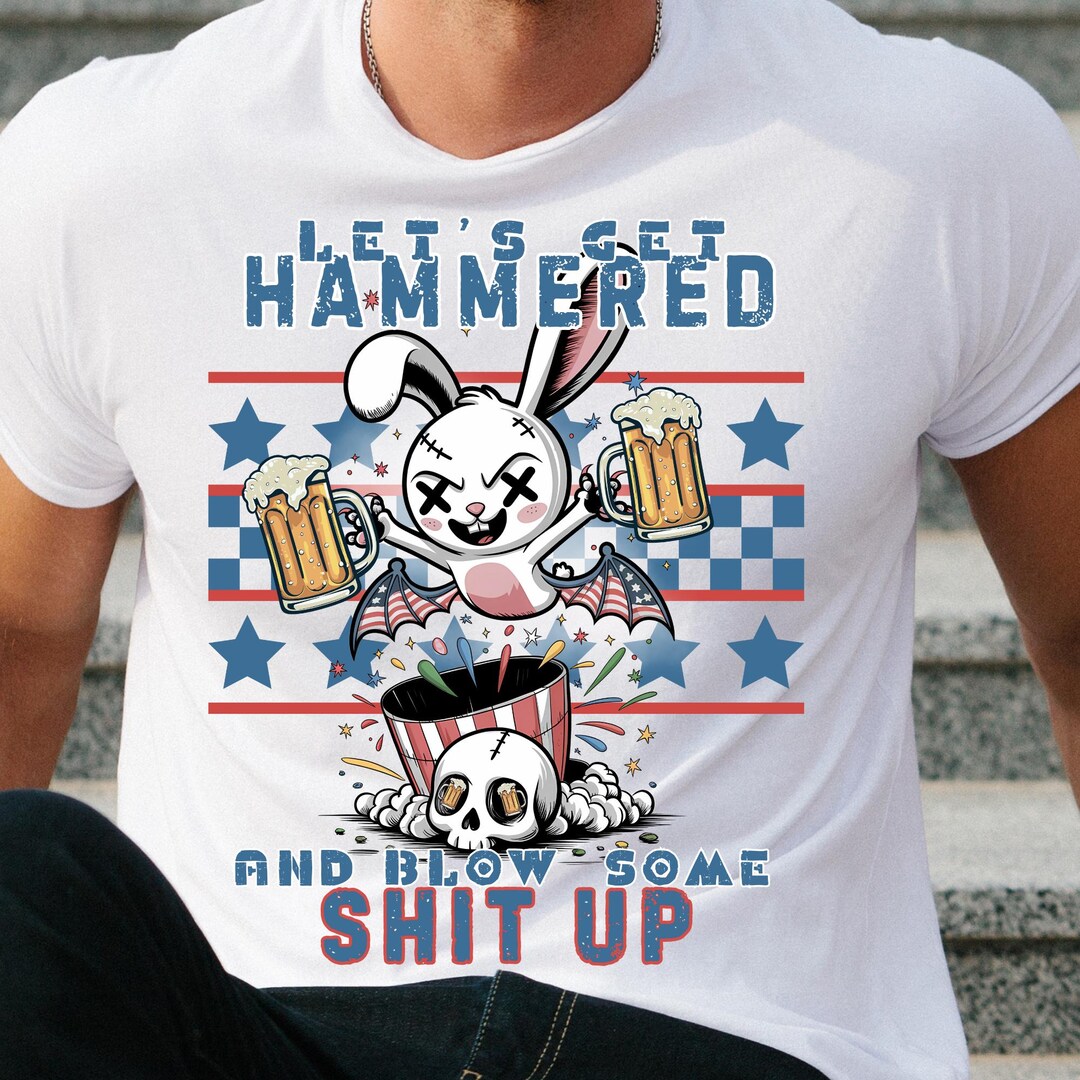 Funny 4th of July Goth Bunny PNG – Patriotic Beer Shirt Sublimation ...