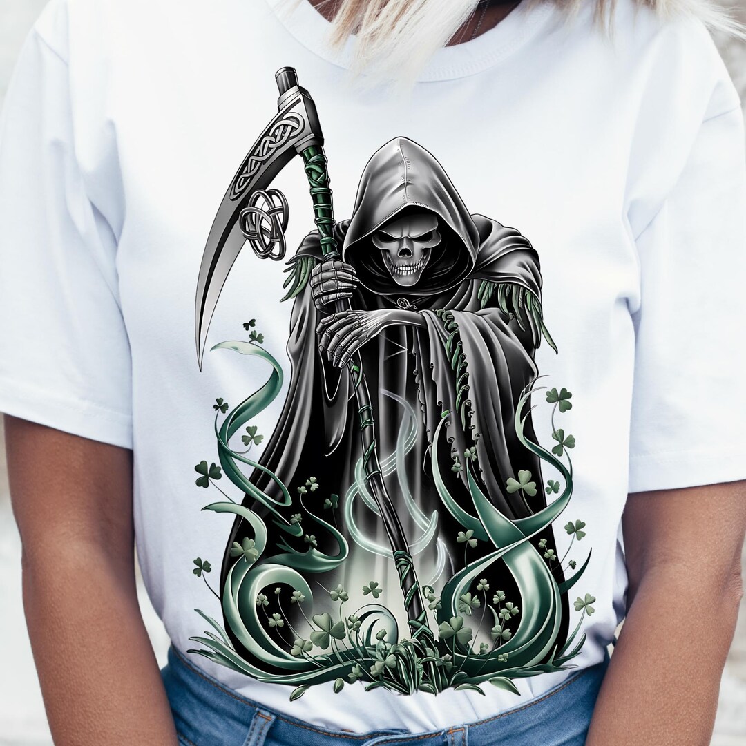 Celtic Grim Reaper Instant Download Gothic Irish Reaper Tee Clipart St ...