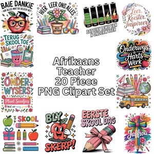 Afrikaans Teacher PNG Clipart Set | 20 Piece School Clip Art Bundle - Etsy