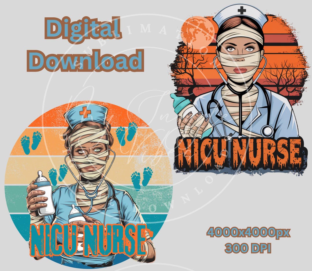 NICU Nurse Halloween Shirt PNG Mummy Nurse Spooky NICU Nurse ...