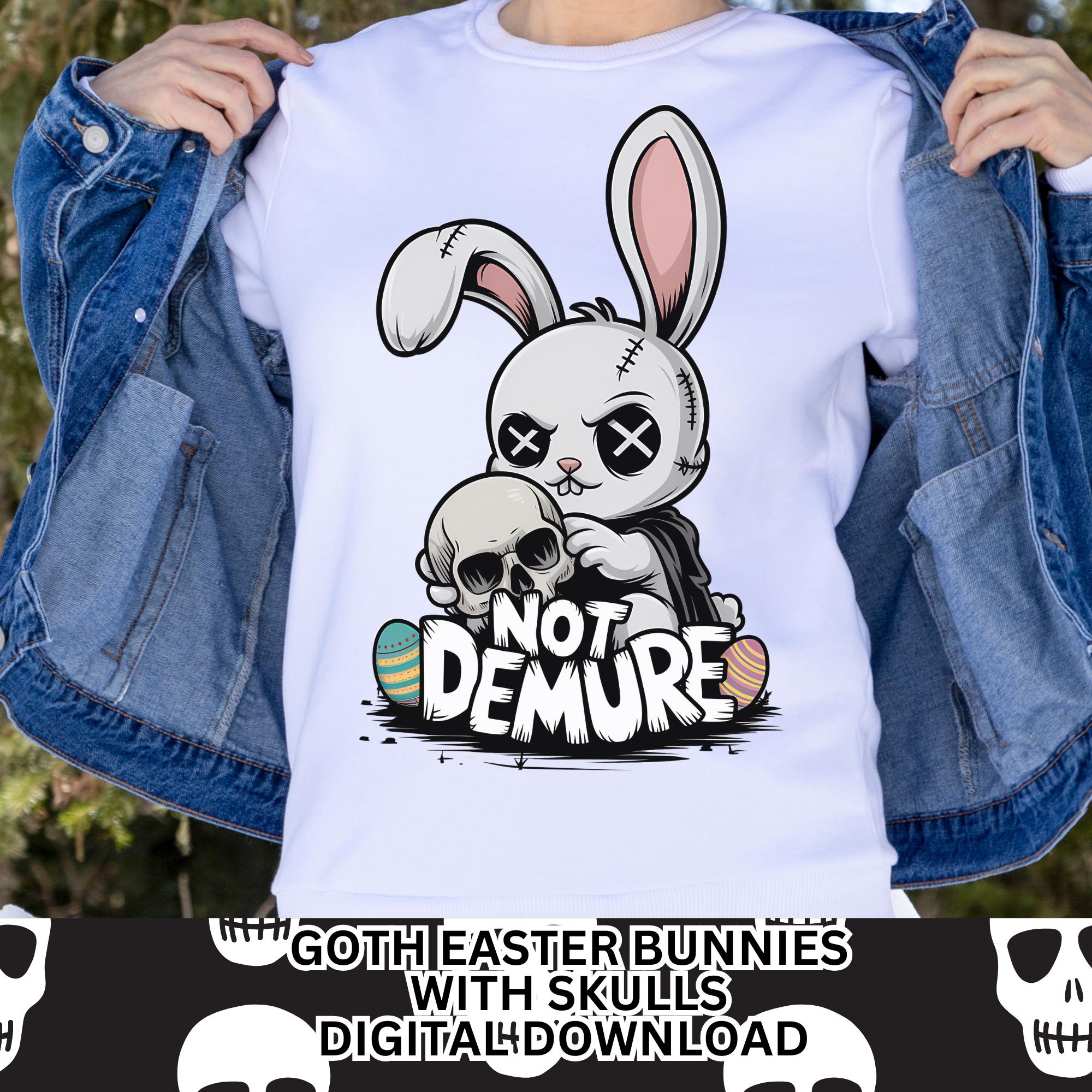 Goth Easter Bunny Clipart | Creepy Cute Rabbit PNG | Skulls & Spooky ...