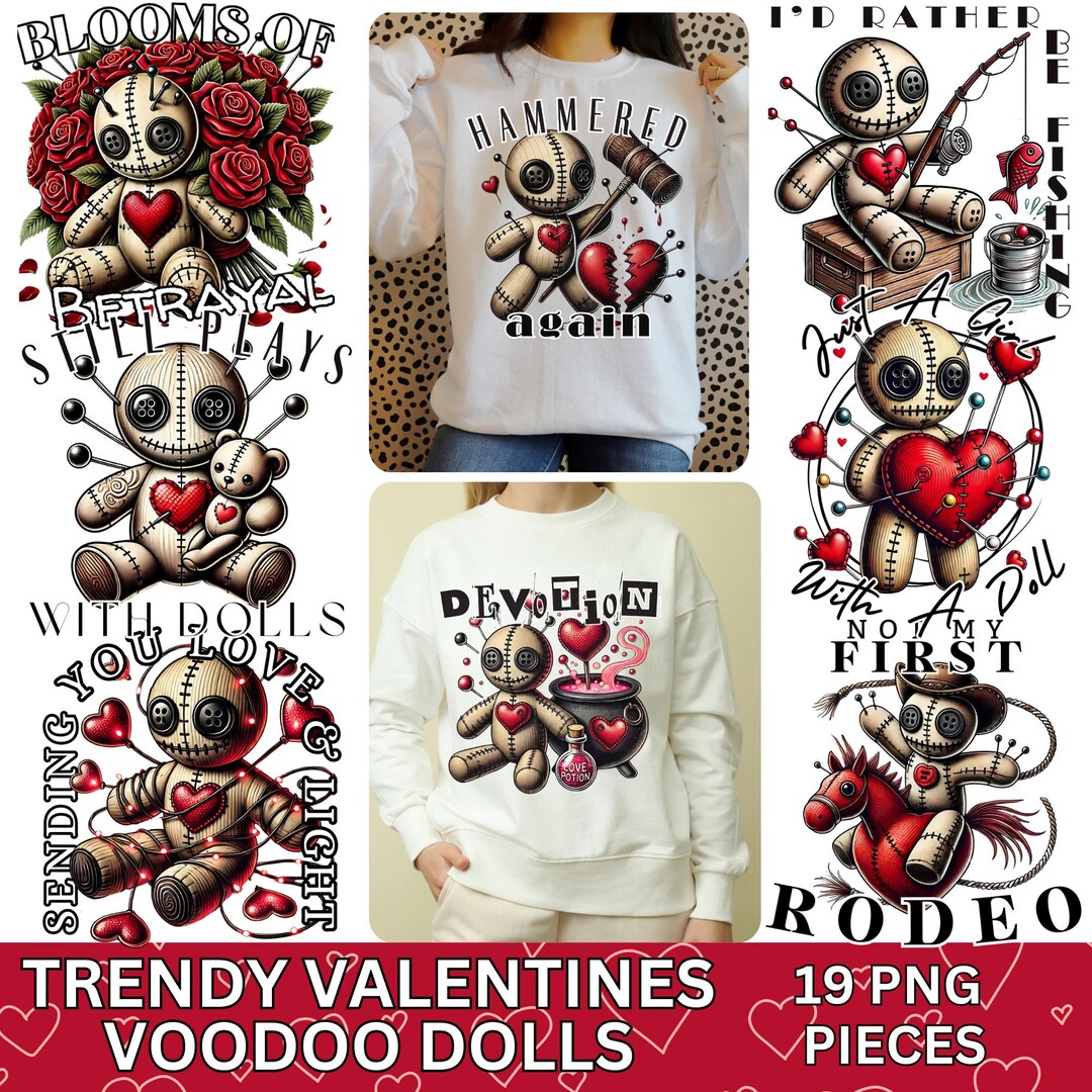 Anti Valentine Voodoo Doll Clipart Set PNG Digital Download, Snarky ...