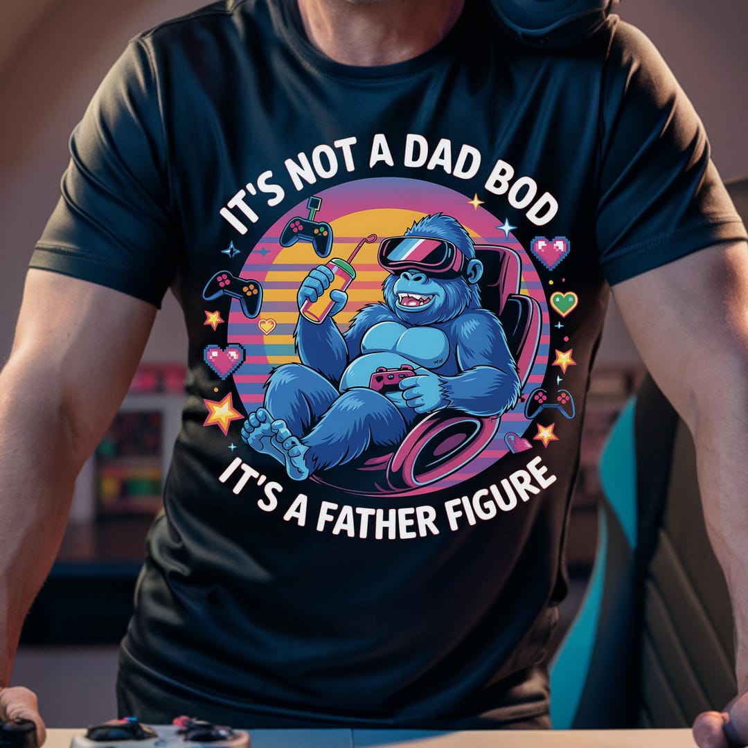 Funny Dad Gamer PNG: Retro 80s Father Figure Design (digital Download ...