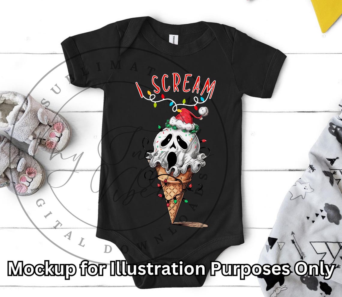 Spooky Ghost Ice Cream Clipart | Whimsical Christmas Cone With ...