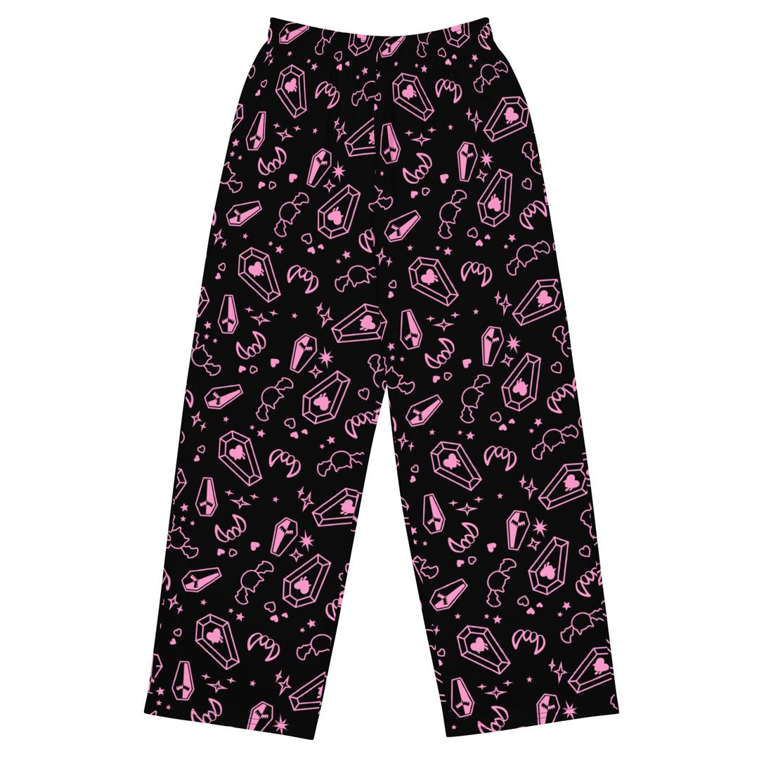 Unisex Monstrously Cute Vampy Wide-leg Pants - Etsy