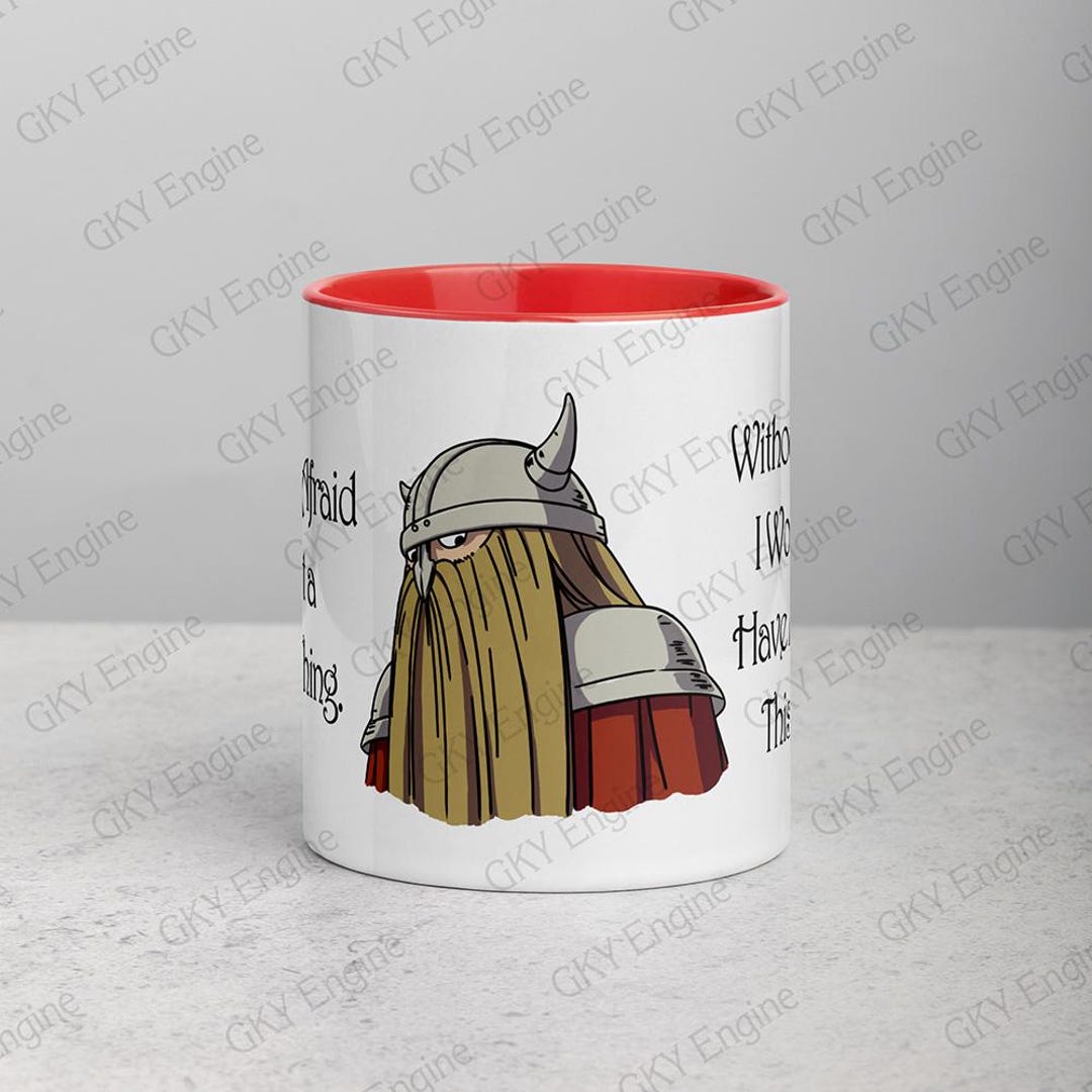 Anime Dwarf Warrior Mug: Inspiring Quote "being Afraid Isn't a Bad ...