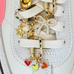 Gold Shoe Lace Charm With Initial, Bow, Cowboy Hat - Etsy