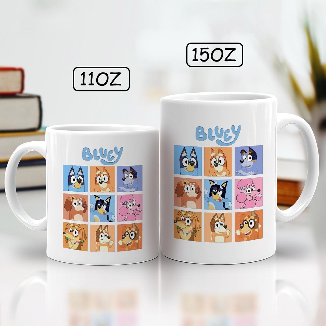 Bluey Characters Mug, Bluey Party Mug, Bluey Family Mug, Bluey Vacation ...