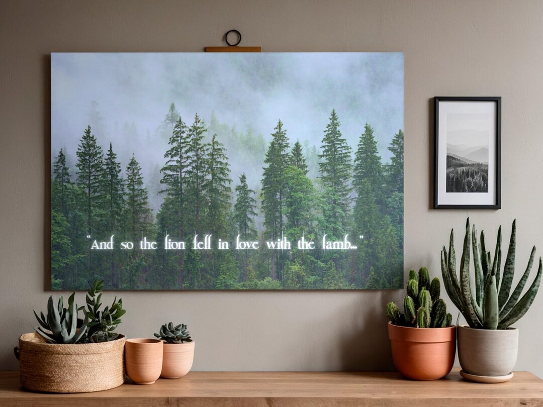 And so the Lion Fell in Love With the Lamb Wall Art, Foggy Forest ...