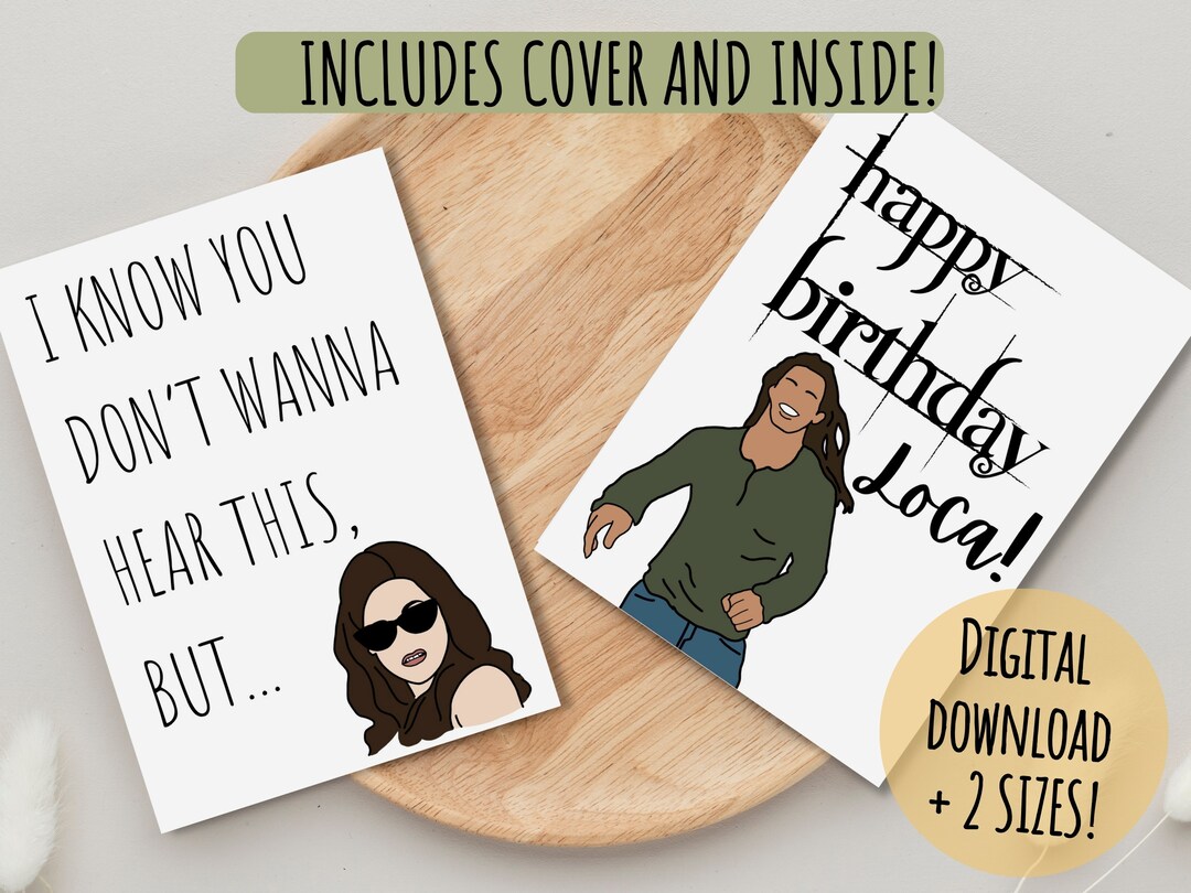 Happy Birthday Loca Card, Printable Digital Greeting Card, Instant ...