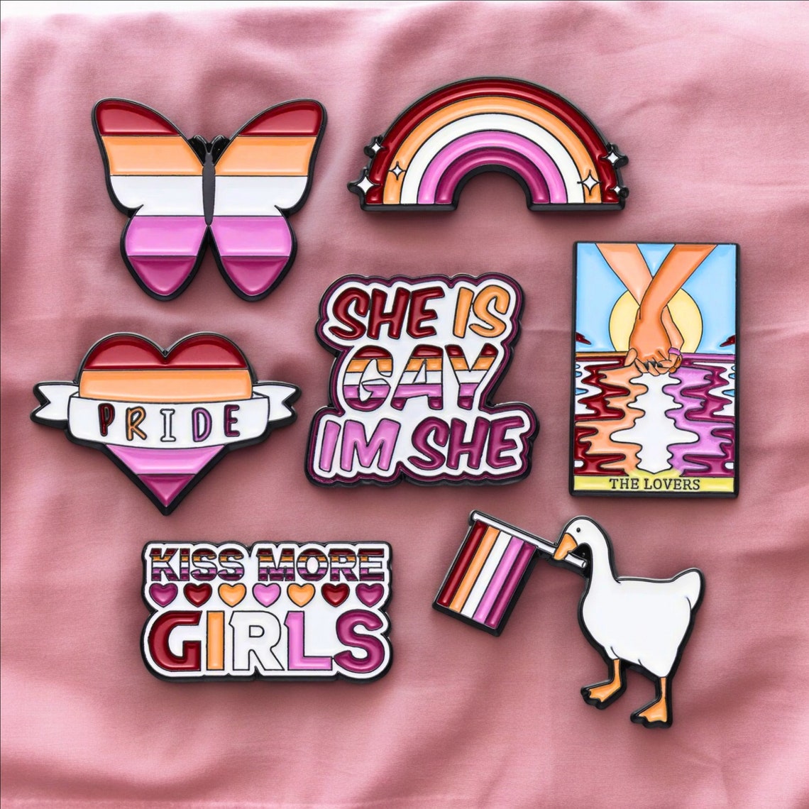 Lesbian Pins LGBT Flag Pin, Pride Festival Queer LGBTQIA, Accessories for Gay, Non-binary ...