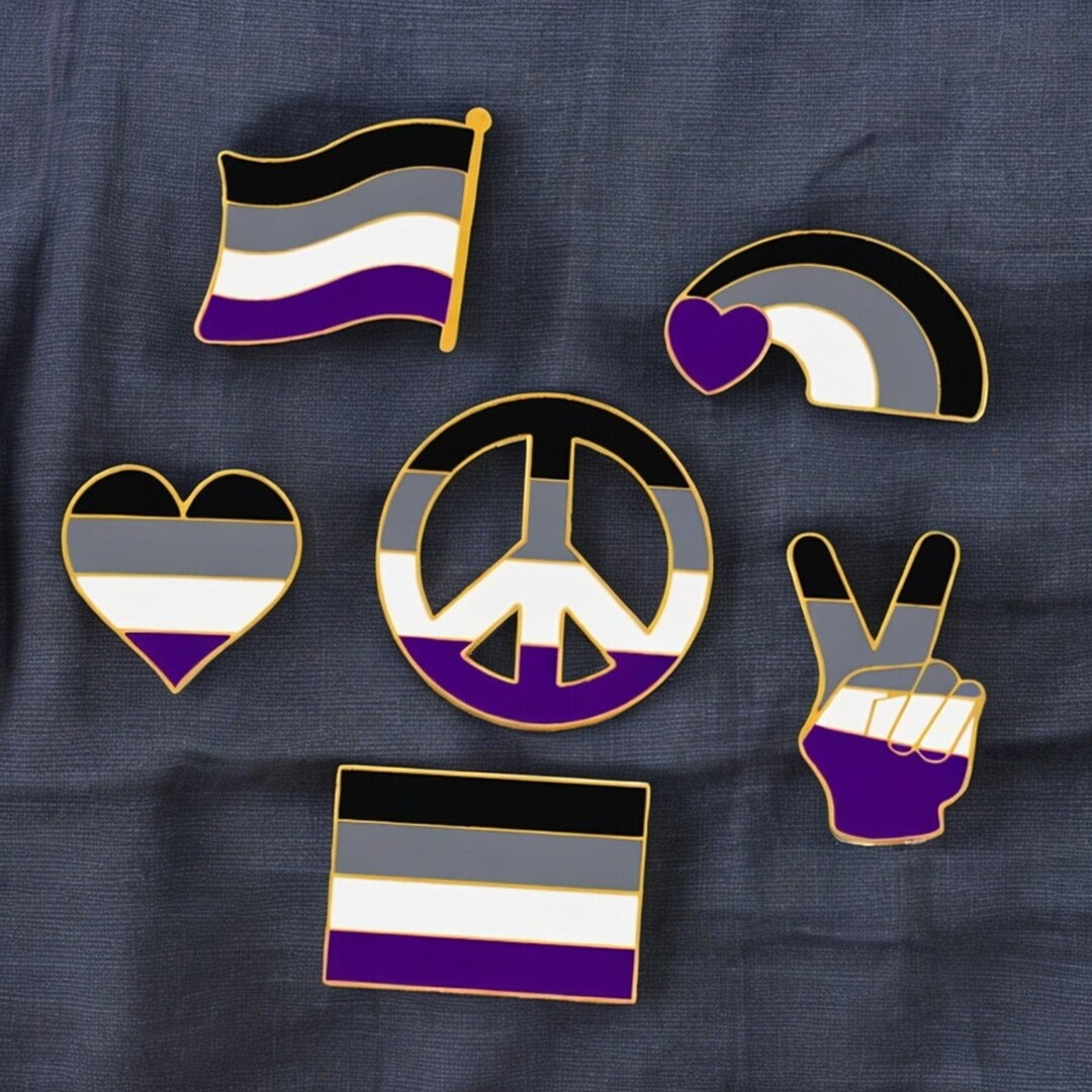 Asexual Pride Flag Pin LGBT Badge Asexual Accessory LGBTQIA Pins ...