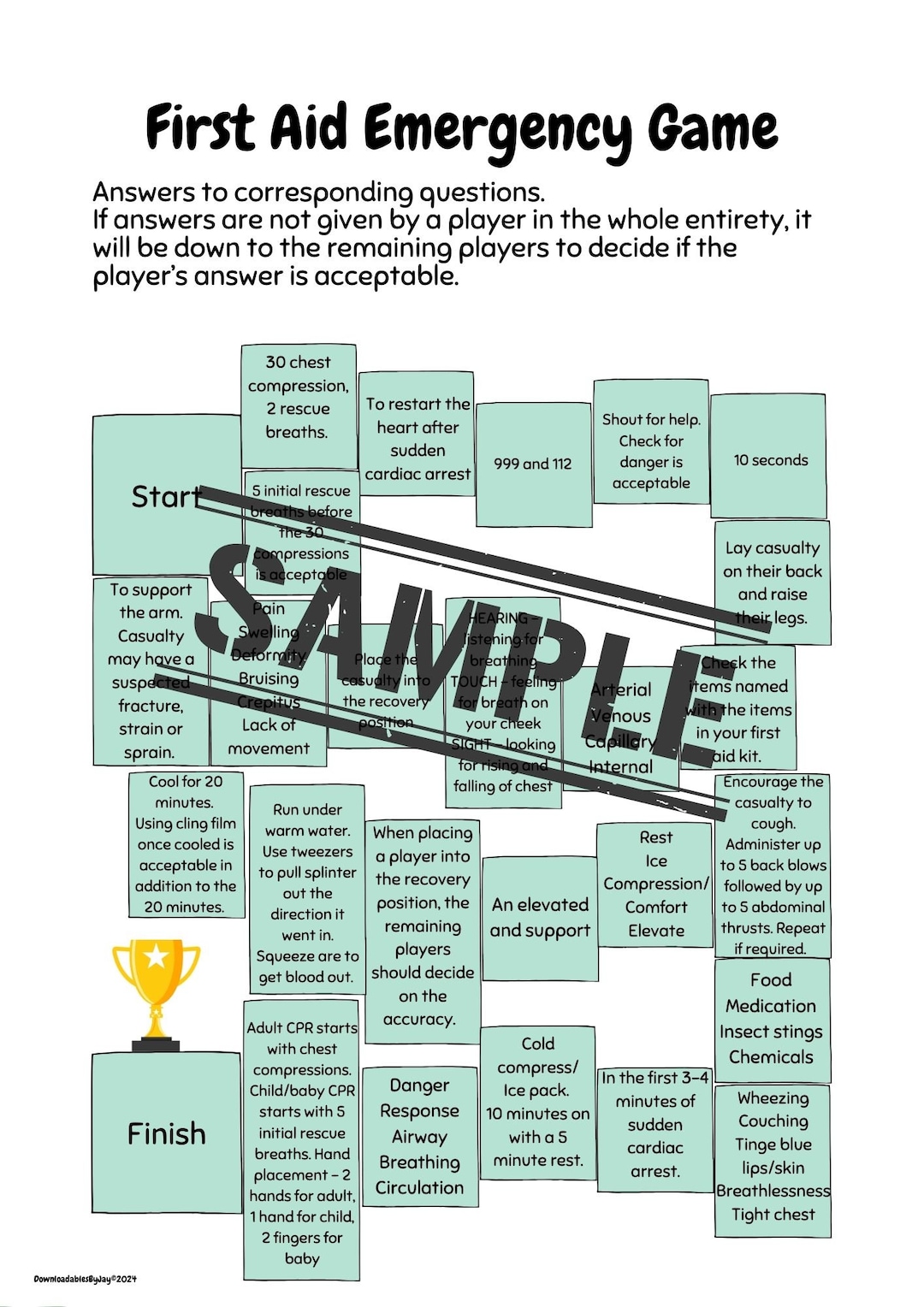 First Aid Emergency Game - Etsy