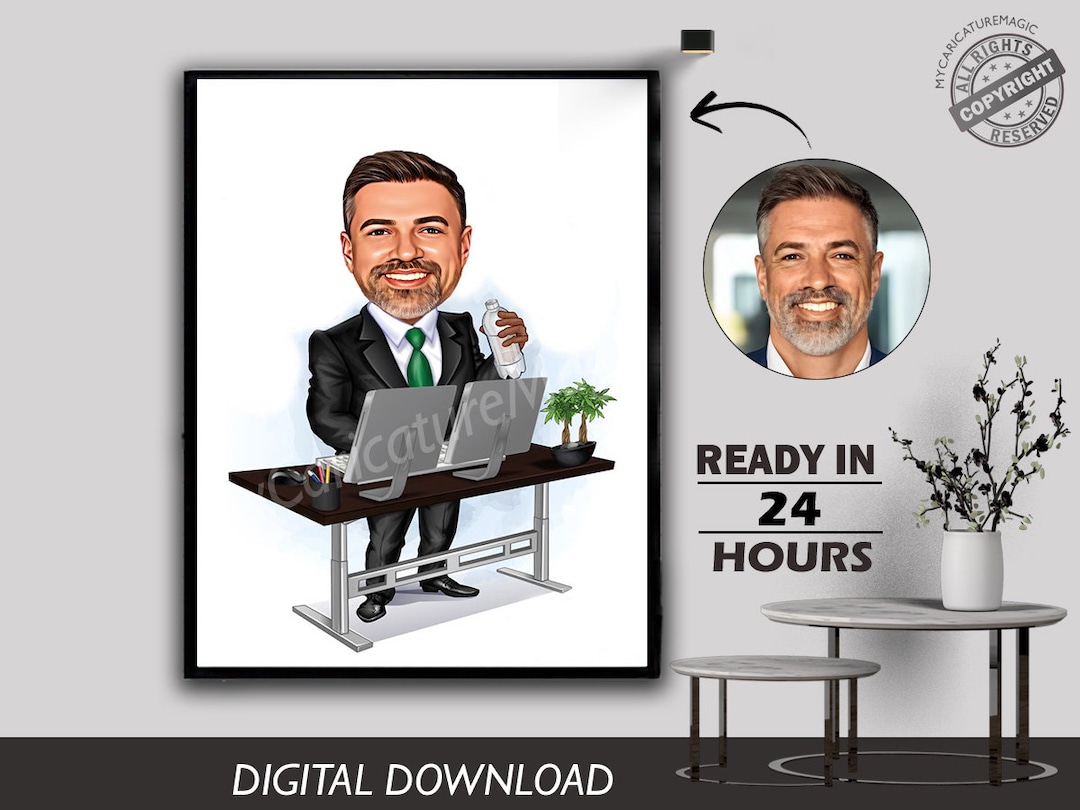 Boss Caricature Office Manager Desk Job Work Business Professional ...