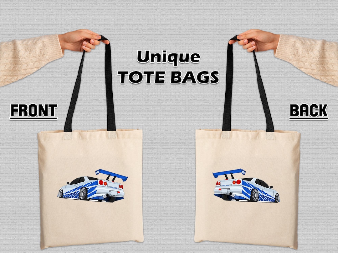 JDM Sports Car Tote Bag Racing Drift Car Print Gift for Car Lovers ...