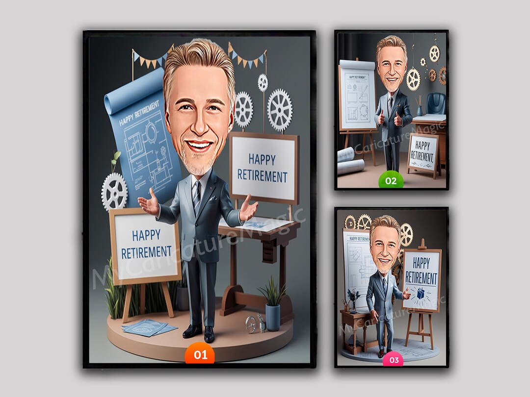 Customized Caricature of Engineer Retirement Engineer Retirement ...