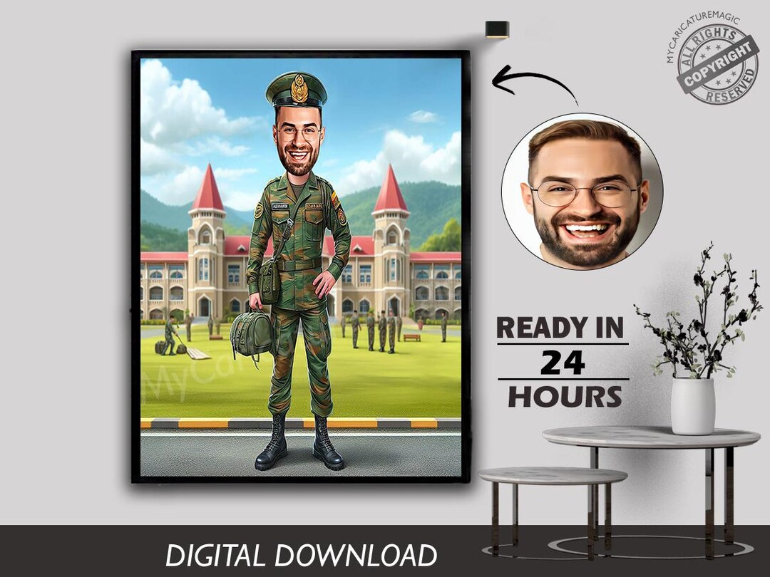 Custom Soldier Caricature, Military Gift (digital Download) - Etsy