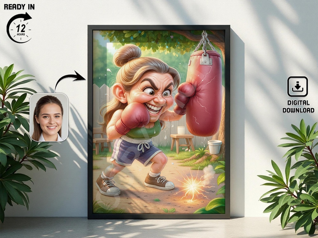 Custom Boxing Caricature Portrait: Funny Personalized Digital Art ...