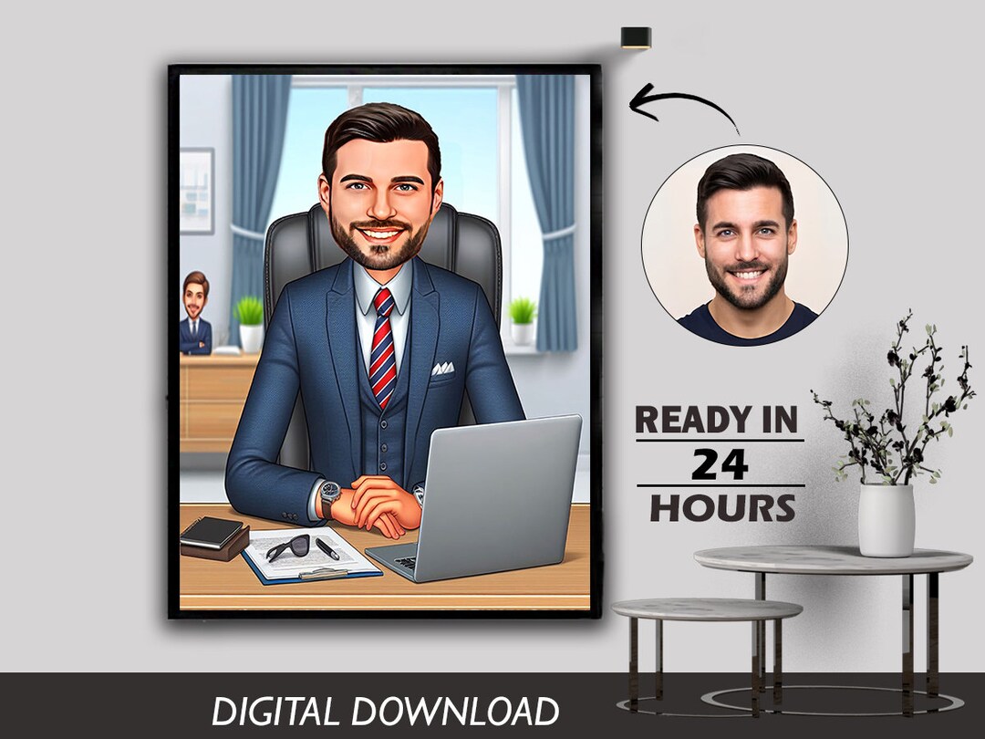 Personalized Boss Caricature: A Fun and Unique Caricature Drawing for ...