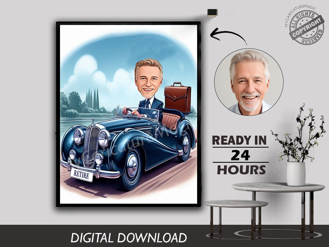 Custom Retirement Cartoon Portrait, Retirement Caricature, Retirement ...