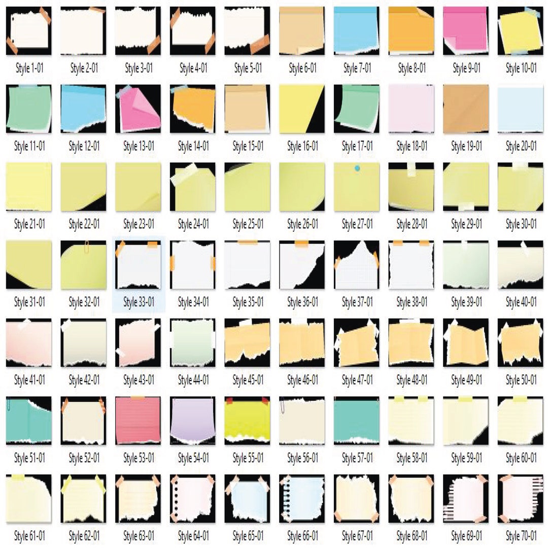 140 Scratch Digital Sticky Notes PNG Stickers , Notes Planner Digital ...