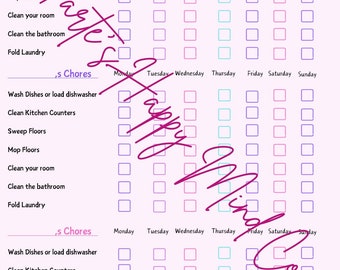 Digital Chore Chart Fun and Easy Printable Chore Tracker for Kids and ...