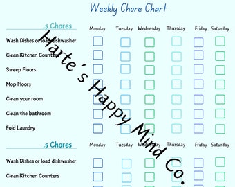 Digital Chore Chart | Fun and Easy Printable Chore Tracker for Kids and ...