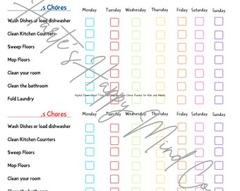 Digital Chore Chart Fun and Easy Printable Chore Tracker for Kids and ...