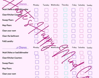 Digital Chore Chart | Fun and Easy Printable Chore Tracker for Kids and ...