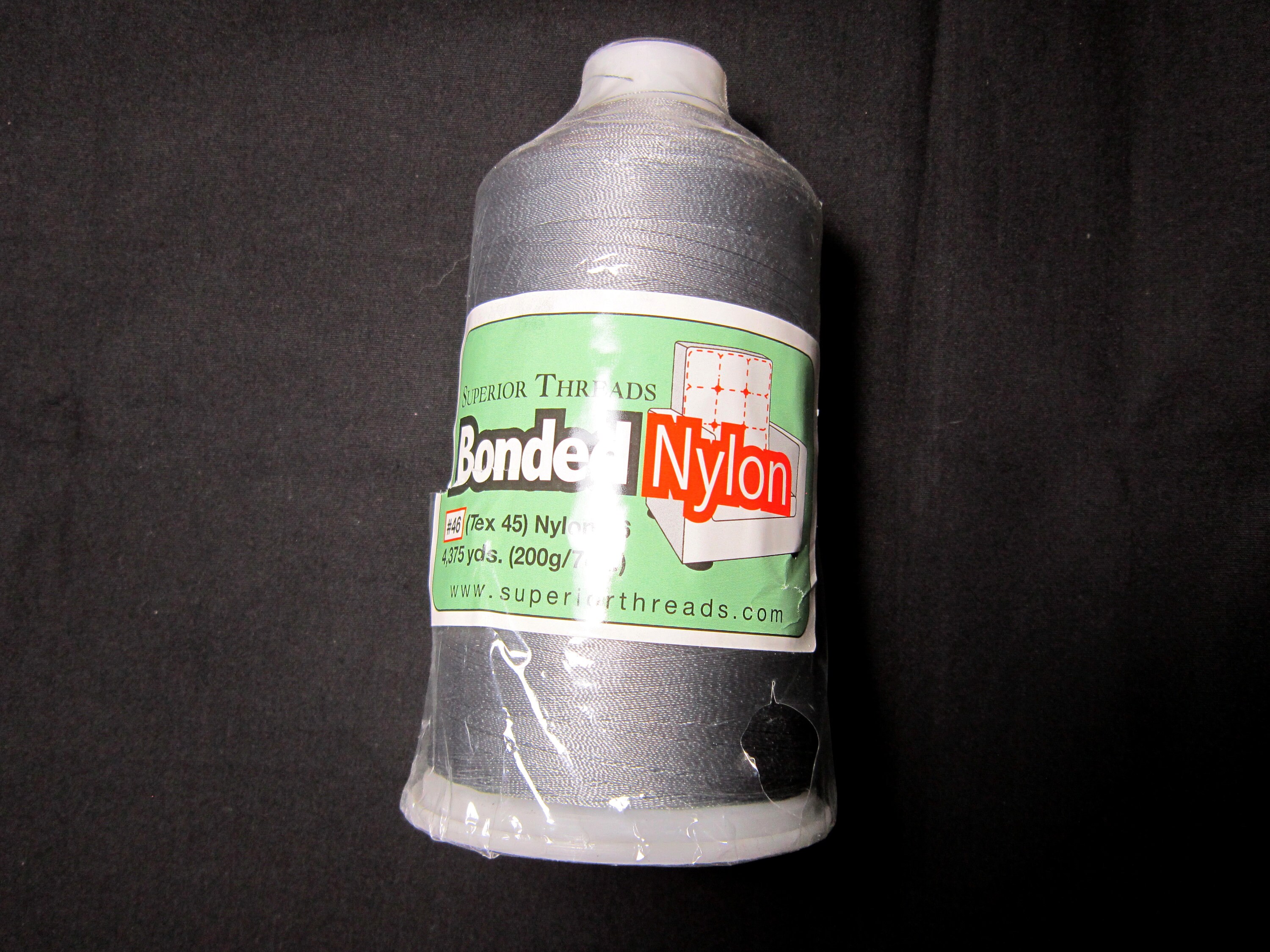 Superior Thread Brand Bonded Nylon TEX 45 Nylon 66 Black and Grey Two ...