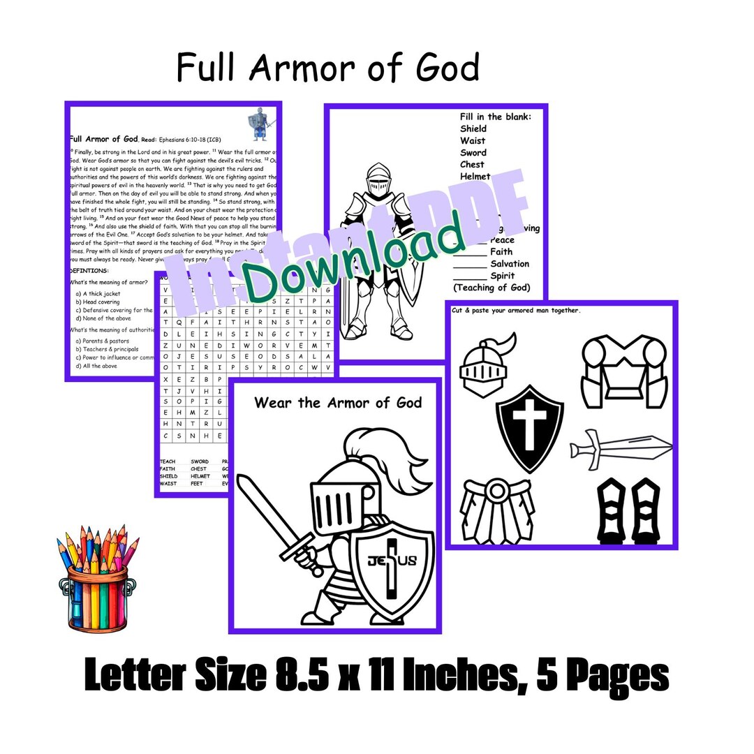 Full Armor of God, Ephesians 6:10-18 - Etsy