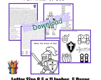 Ephesians 6:10-18 Armor of God Worksheet - Etsy