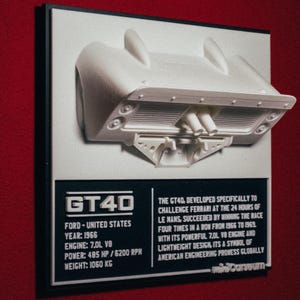 Ford GT40 Wall Art Legendary Race Car 3D Printed Sculpture With Museum ...