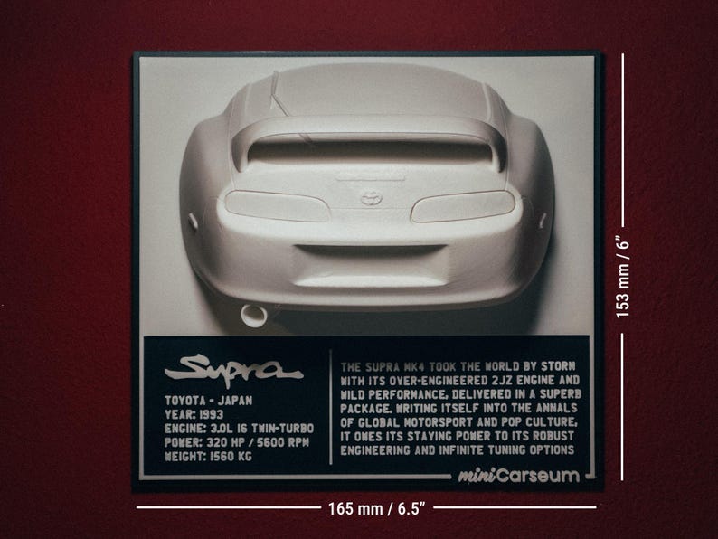 Toyota Supra MK4 | 3D Car Print | Art Print | Wall Decor - Etsy