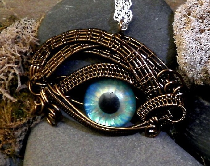 Gothic Steampunk Medium Evil Eye Bronze Wire With Handpainted - Etsy