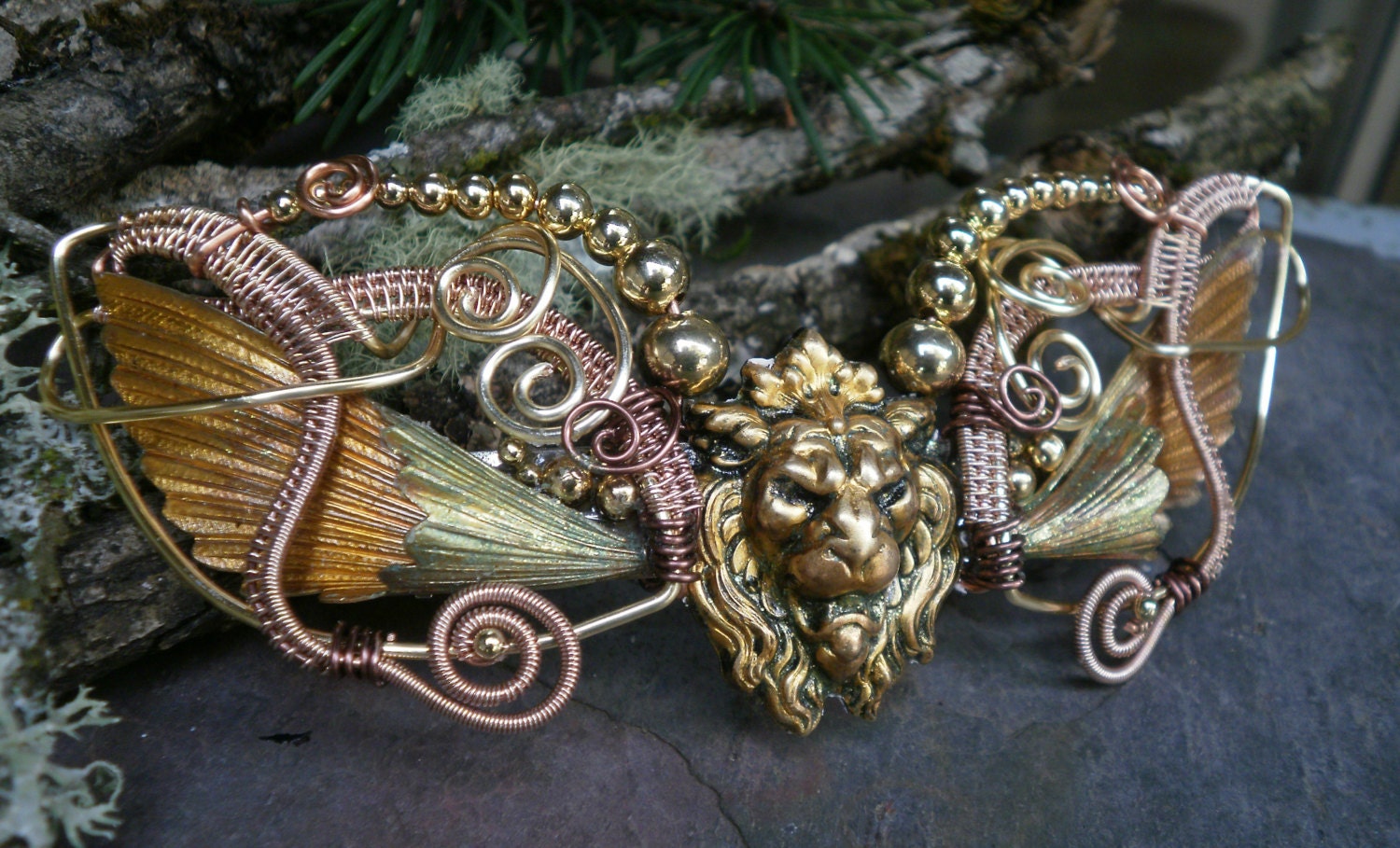 Gothic Steampunk Lion Head Barrette Haarschmuck