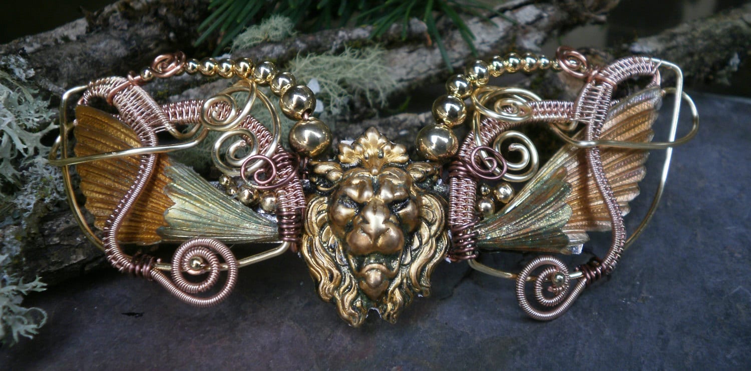 Gothic Steampunk Lion Head Barrette Haarschmuck