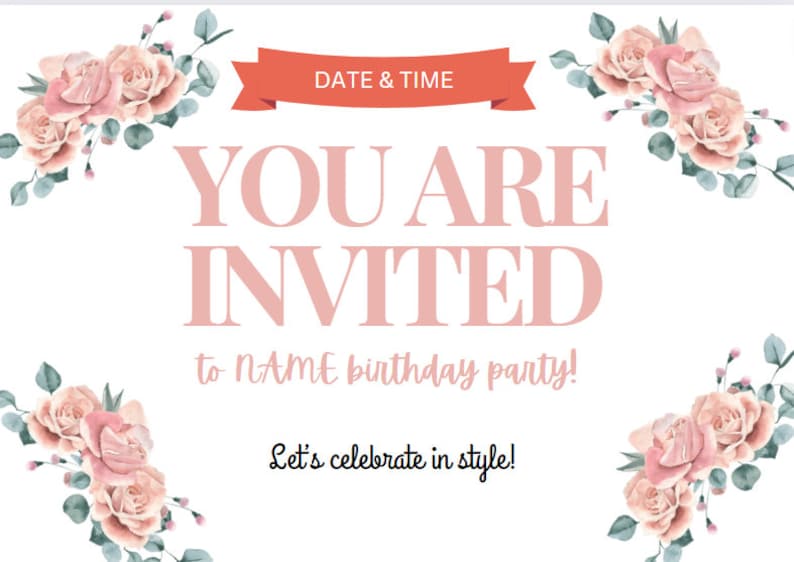 Customizable Birthday Invitation - Etsy