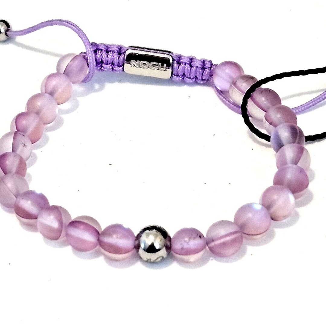 Nogu Cosmic Lavender Purple Galaxy Glass Beaded Macrame Bracelet New - Etsy