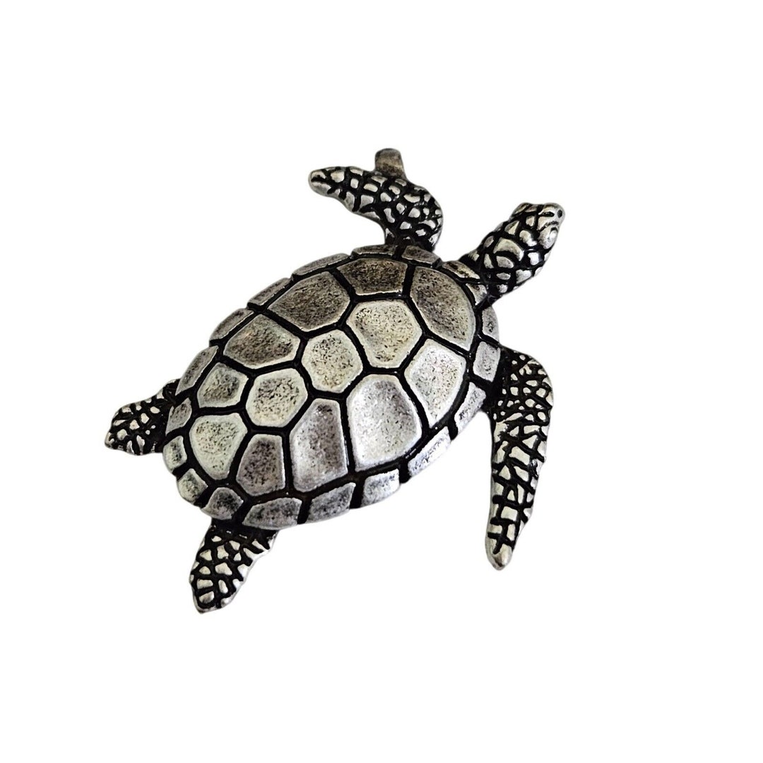 Sterling Silver Loggerhead Sea Turtle Necklace Pendant - Etsy