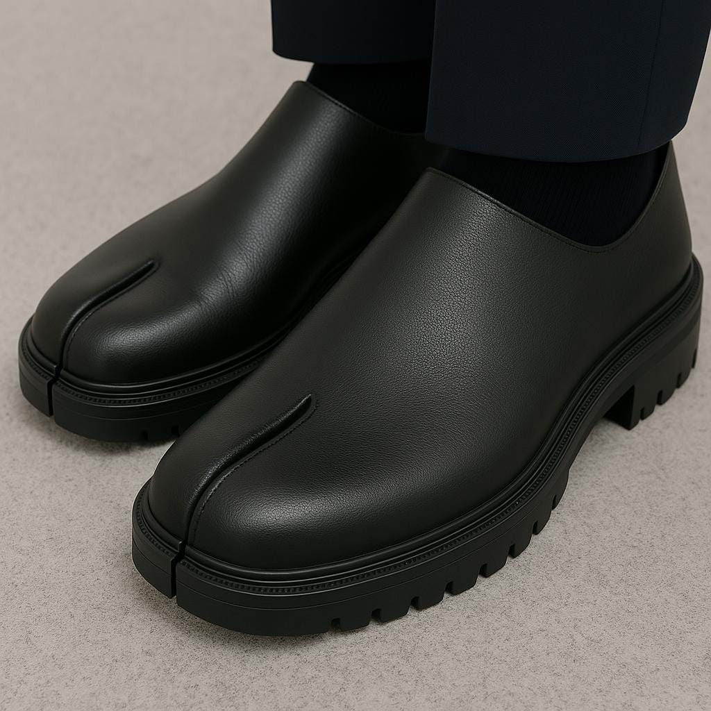 Japanese Leather Tabi Shoes Women Boots Split-toe Shoes Japanese ...