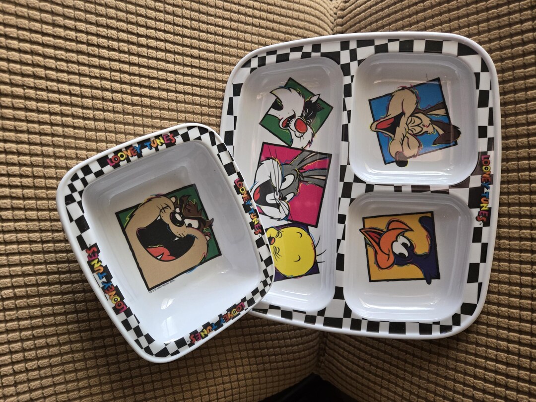 Vintage Zak Designs Looney Toons Plastic Divided Plate and Bowl - Etsy